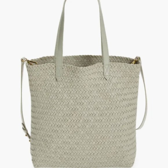 Madewell | Bags | Madewell Medium Woven Leather Tote Bag In Ashen Sage | Poshmark